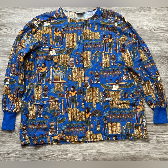 Cherokee | Tops | Vintage Cherokee Nile Cleopatra Egyptian Scrub Top ...